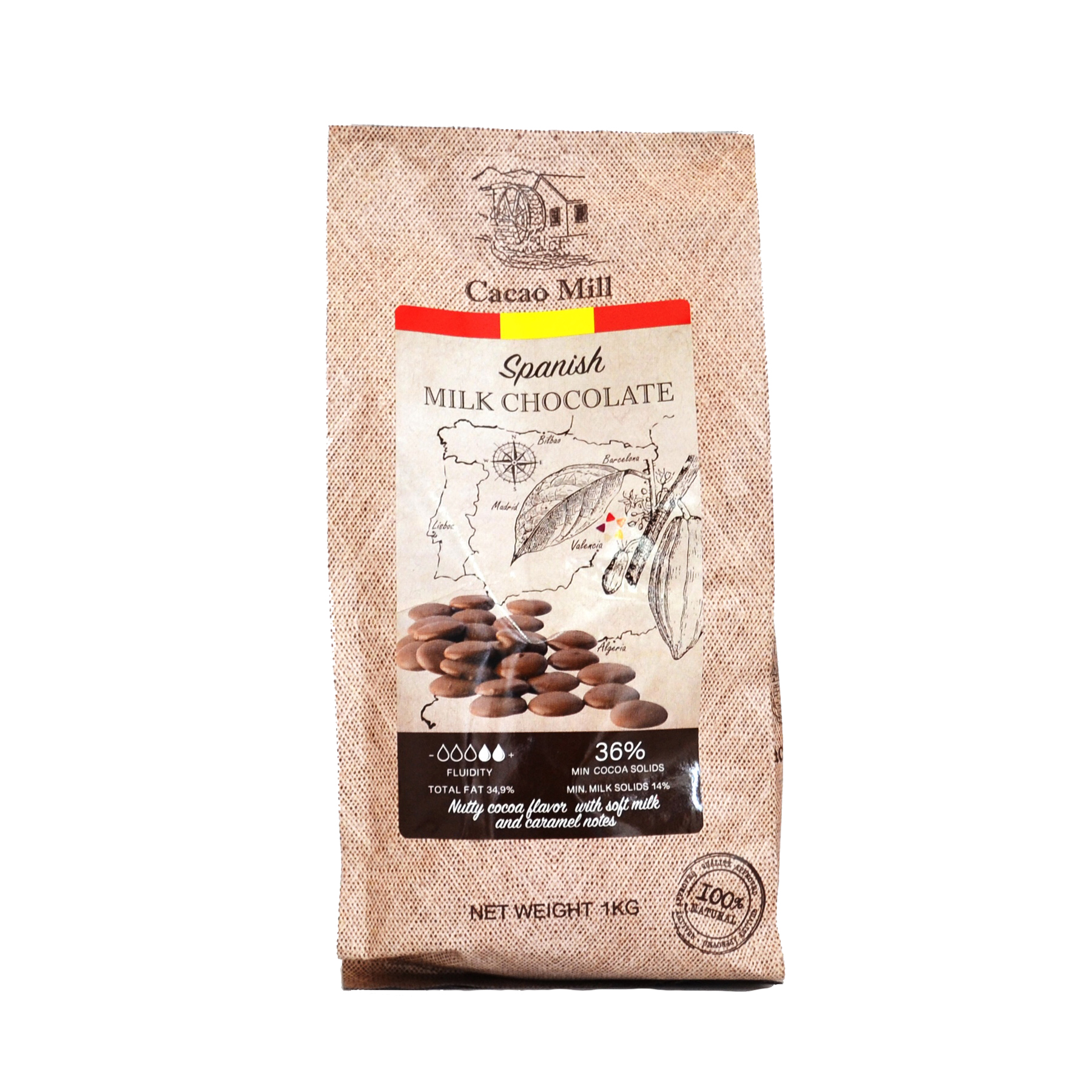 Шоколад молочний 36 % Natra Cacao 1 кг - Cacao Mill